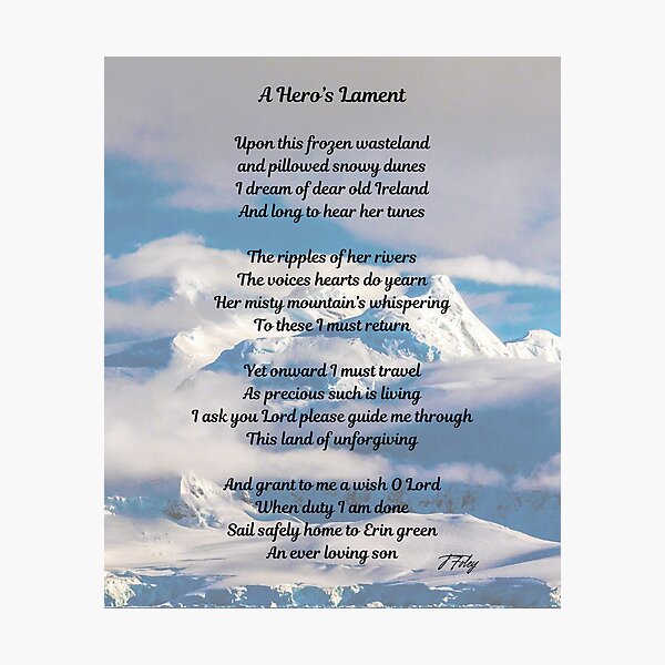 "Tom Crean Poem Antarctica design - A Hero's Lament by Tim Foley ...