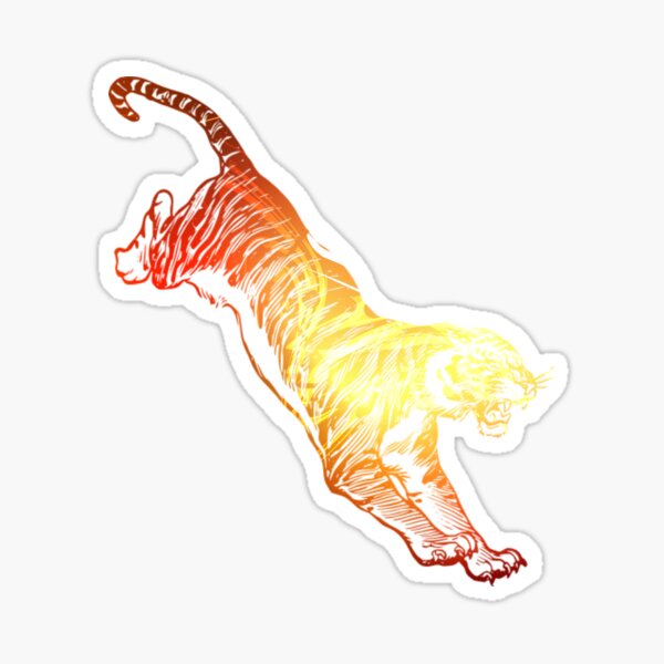 "2022 Year of the Tiger - Flaming Leaping Tiger" Sticker for Sale by ...