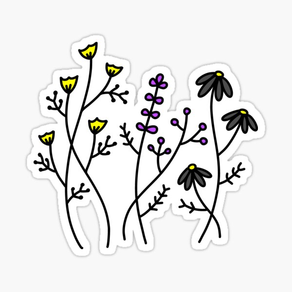 "Non-Binary Pride Flowers" Sticker for Sale by zuraea | Redbubble
