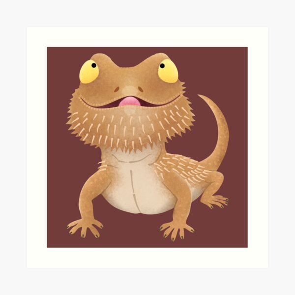 "Cute funny bearded dragon lizard cartoon" Art Print for Sale by ...