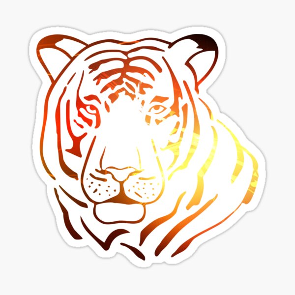 "2022 Year of the Tiger - Flaming Tiger Stripe Head" Sticker for Sale ...