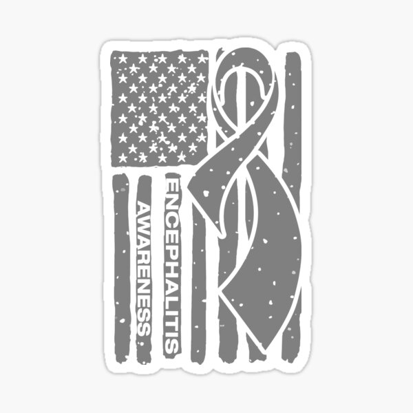 "Encephalitis Awareness Ribbon American Flag" Sticker for Sale by ...