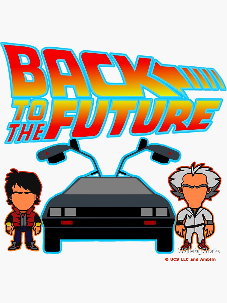 "Back to the Future Cartoon style" Sticker for Sale by WallabyWorks ...