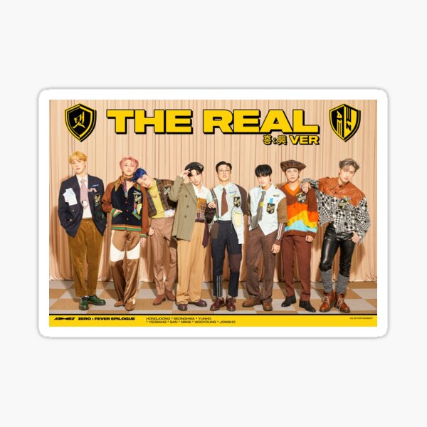 "ATEEZ 'The Real'" Sticker for Sale by HaloHaloShine | Redbubble