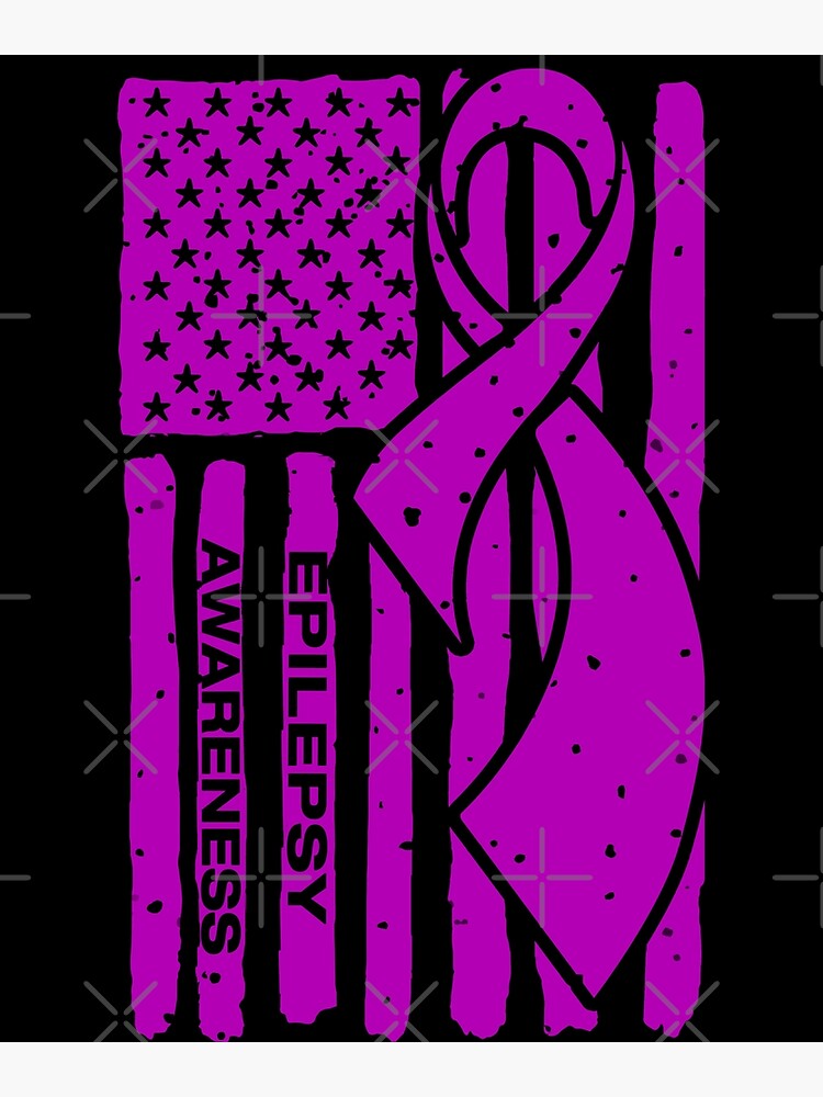 "Epilepsy Awareness Ribbon American Flag" Poster for Sale by Tadmab ...