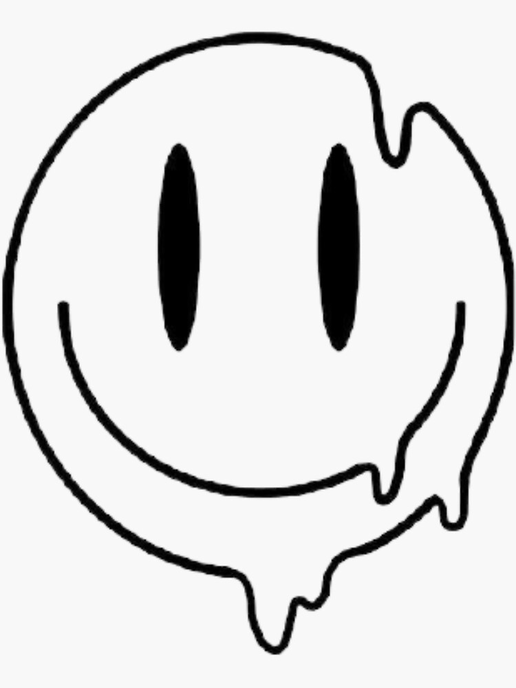 "droopy smiley face" Sticker for Sale by itz-dxnise | Redbubble