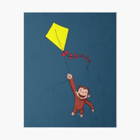 "Curious George flying a kyte " Art Board Print by RunolfsdottirEs ...