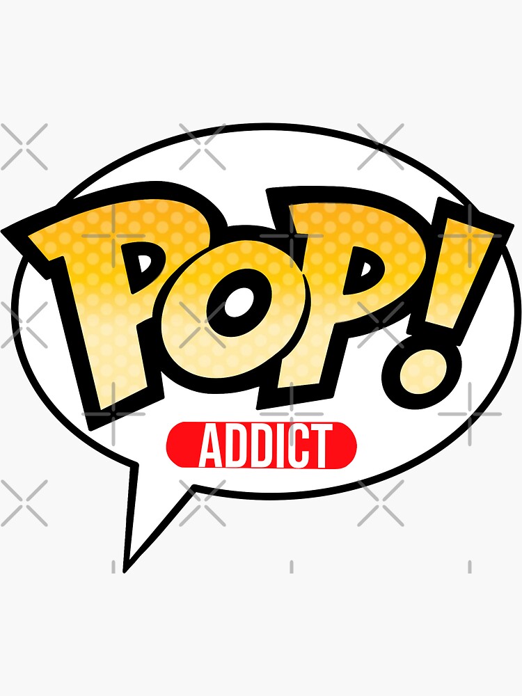"Pop! Addict " Sticker for Sale by Thecraftycat | Redbubble
