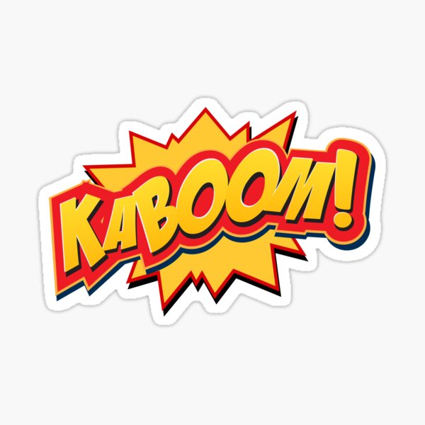 "KABOOM! Sound effect graphic." Sticker for Sale by RaveStudios | Redbubble