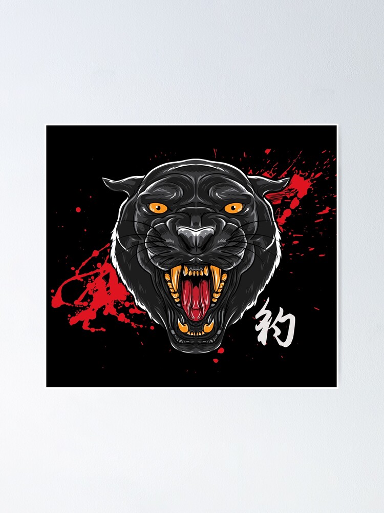 "Black Panther Bloody Aggressive Wild " Poster for Sale by ...
