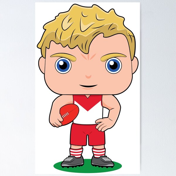 "Cute Sydney Swans Football Mascot" Poster for Sale by essjaydesigns ...