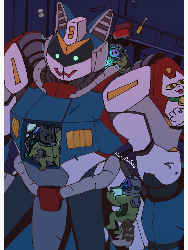 "mecha-cat " Sticker for Sale by Tobi707 | Redbubble