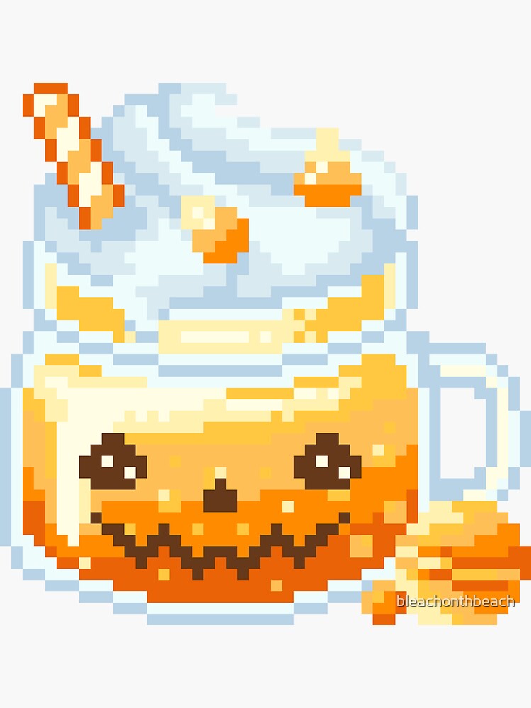 Pegatina «Candy Corn Latte Pixel Art» de bleachonthbeach | Redbubble