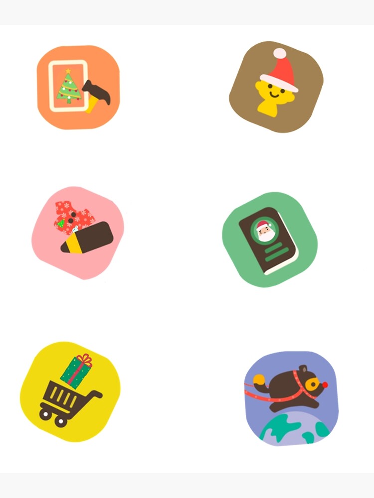 "Cute ACNH Christmas Nook Phone Icons " Photographic Print for Sale by ...