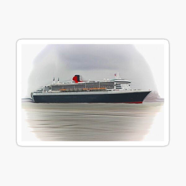 "Queen Mary 2 (Digital Art) " Sticker for Sale by RMSTitanicShop ...