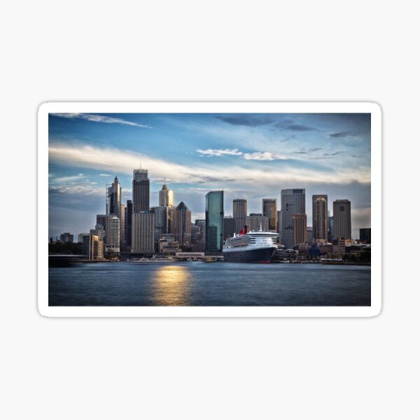 "Queen Mary 2 in Sydney Long " Sticker for Sale by RMSTitanicShop ...
