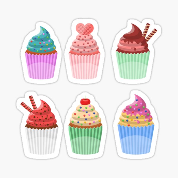 "Cupcake Sticker Pack" Sticker for Sale by nmalarcher | Redbubble