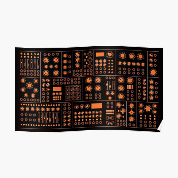"Modular Synthesizer 2 Orange" Poster for Sale by AtomicMalibu | Redbubble