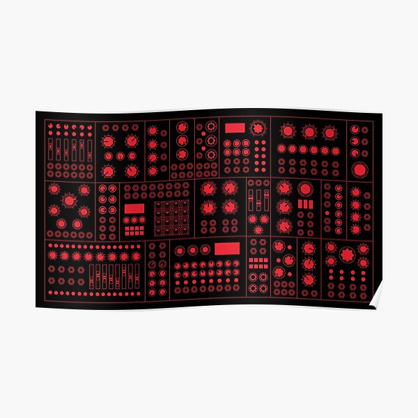 "Modular Synthesizer 2 Red" Poster for Sale by AtomicMalibu | Redbubble