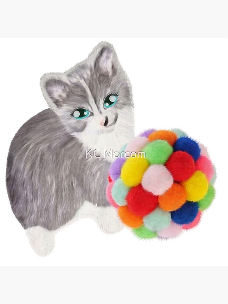 Póster «Lindo gatito y bola de colores. Personaje del libro de cuentos ...