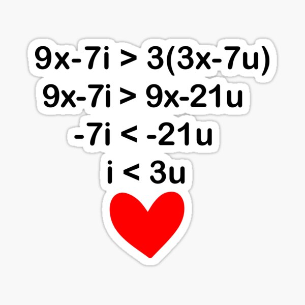 "i love you math equation" Sticker for Sale by Aliaz | Redbubble