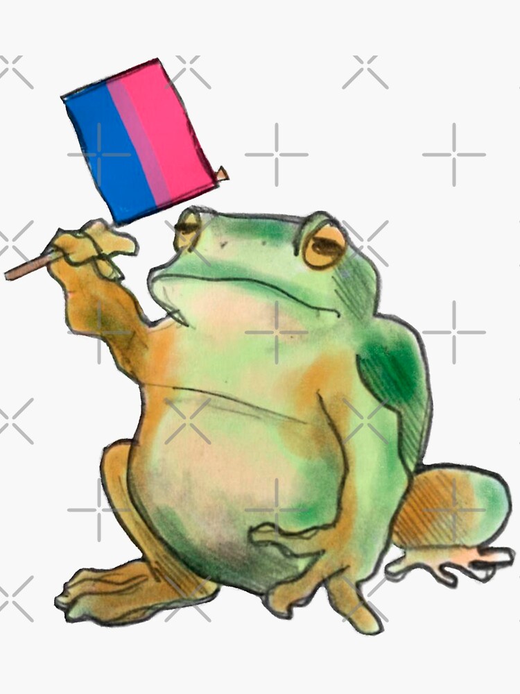 "bi pride flag frog " Sticker by shmyga | Redbubble