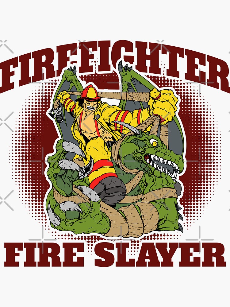 "Firefighter Fire Slayer Dragon" Sticker for Sale by ArtisticMind ...