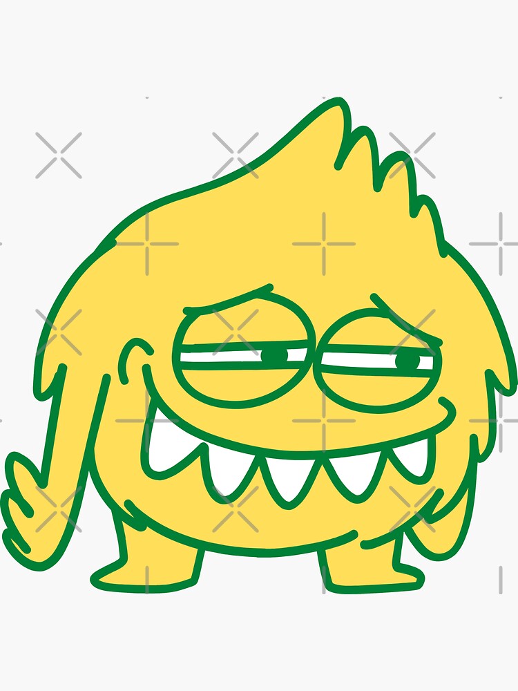 "Yellow big teeth Cartoon" Sticker for Sale by Uzmaa11 | Redbubble