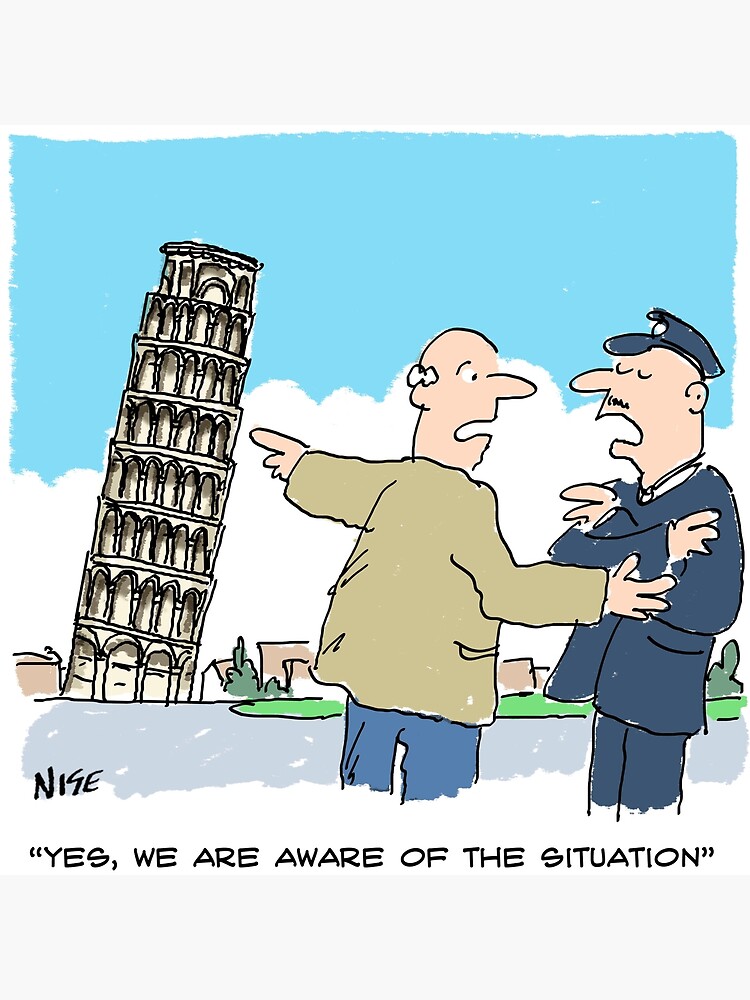 "Leaning Tower of Pisa Cartoon" Poster for Sale by NigelSutherland ...