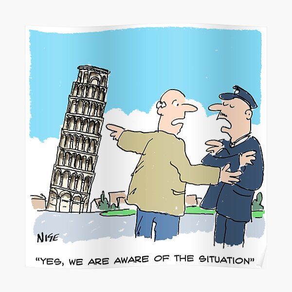 "Leaning Tower of Pisa Cartoon" Poster for Sale by NigelSutherland ...