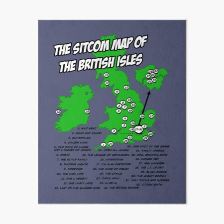 "The Sitcom Map of the British Isles" Art Board Print by Claracasper ...