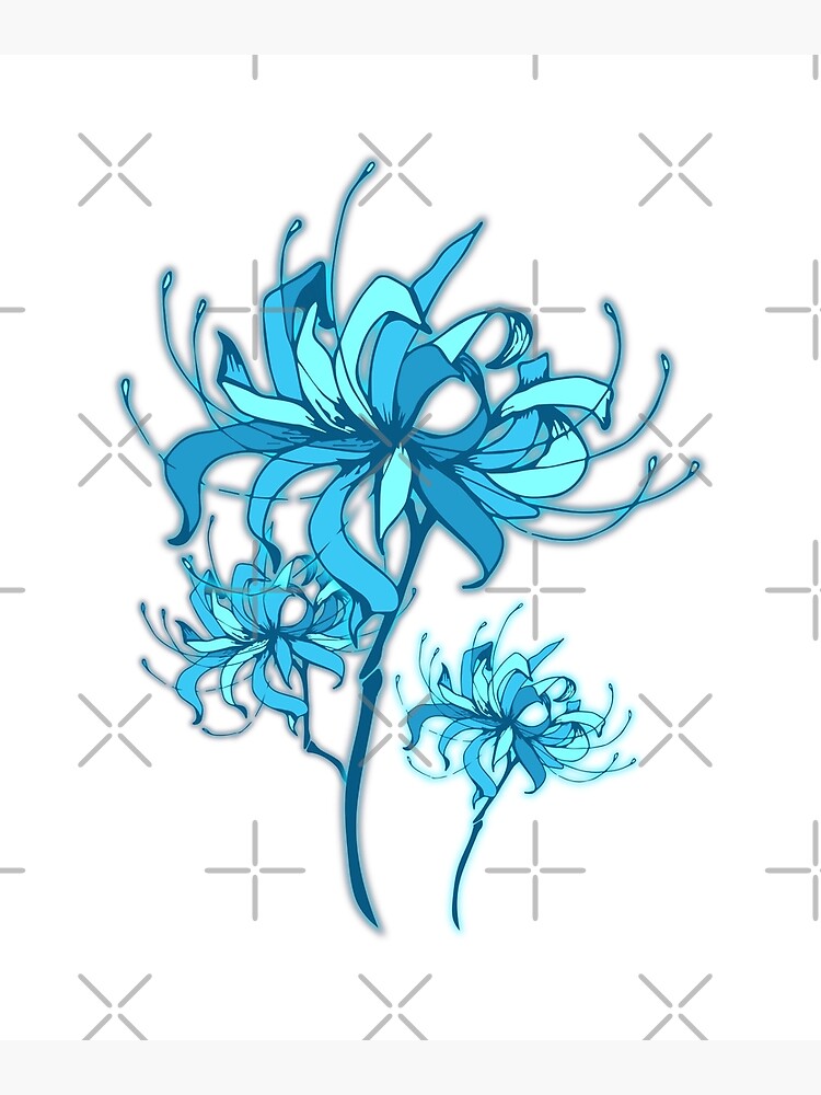 "Blue Spider Lily" Poster for Sale by THEMADBRUSH | Redbubble