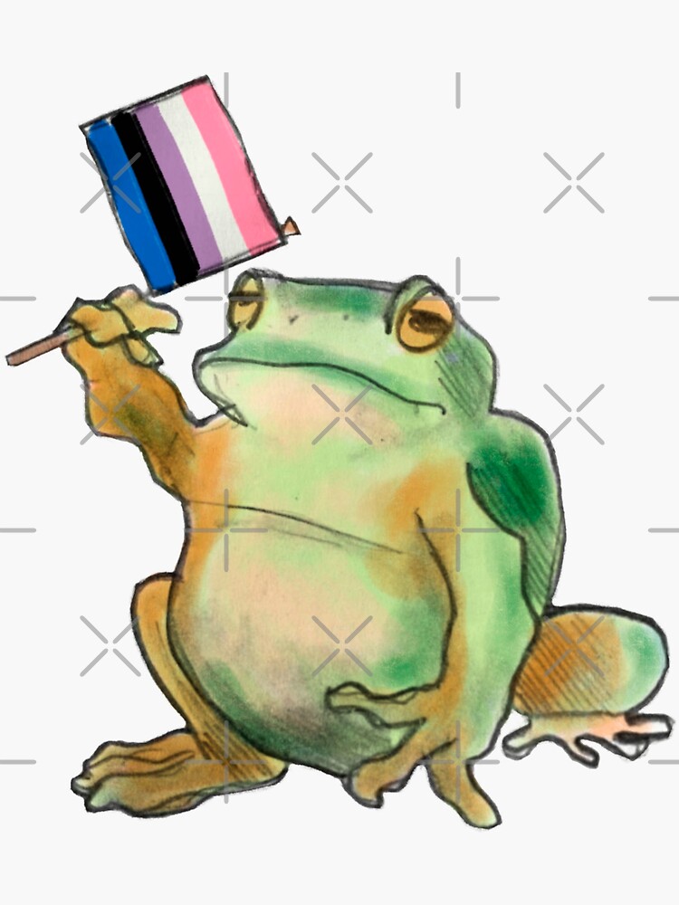 "genderfluid pride flag frog " Sticker by shmyga | Redbubble