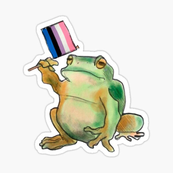 "genderfluid pride flag frog " Sticker by shmyga | Redbubble