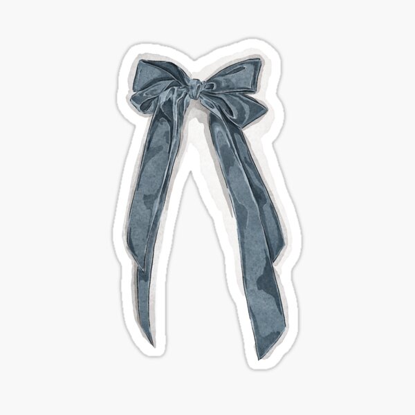 " watercolor velvet blue bow " Sticker by blackcatgraphic | Redbubble