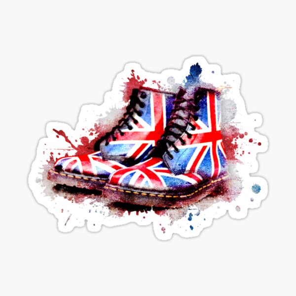 "Union Jack flag Dr Martens boots " Sticker for Sale by RootinTootinTee ...