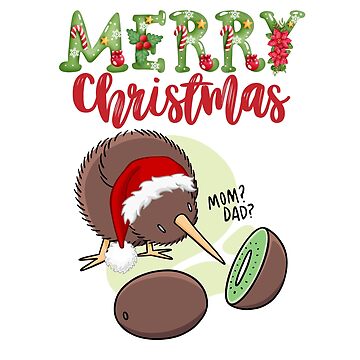 "Merry Christmas New Zealand kiwi bird and kiwi fruit - Funny | Witty ...