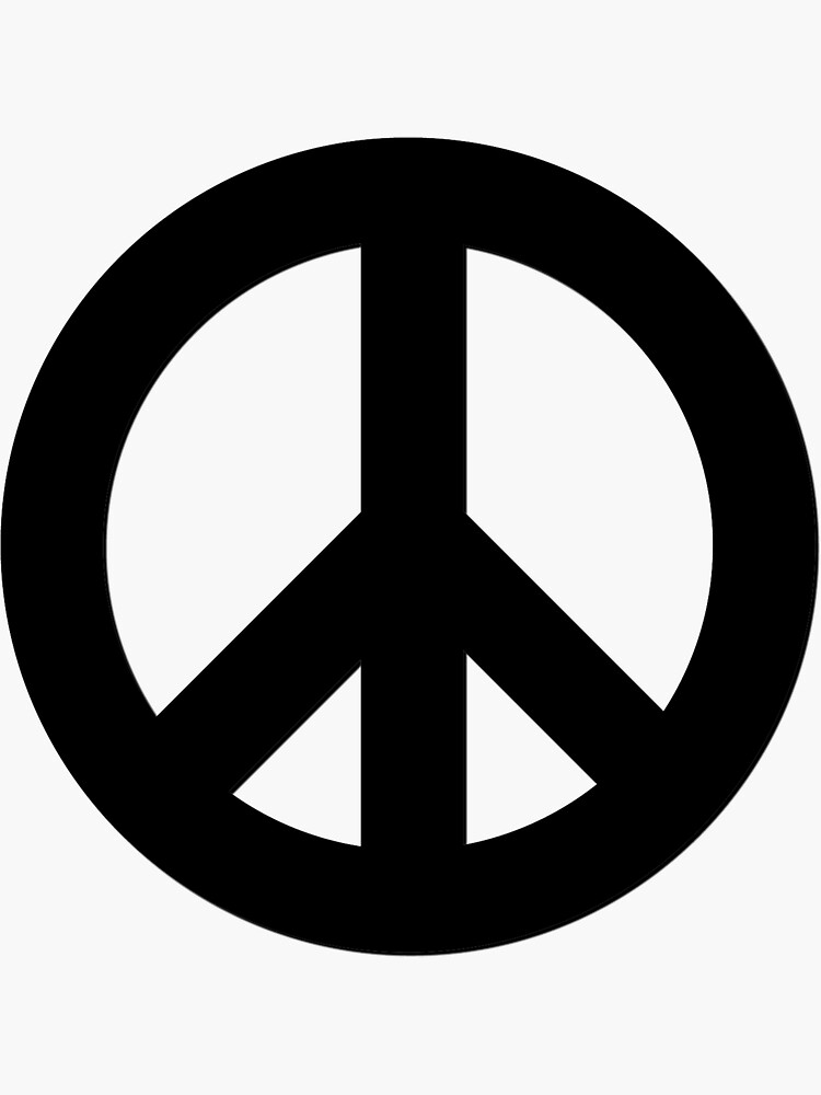 "Black on White CND Peace Symbol " Sticker for Sale by podartist ...