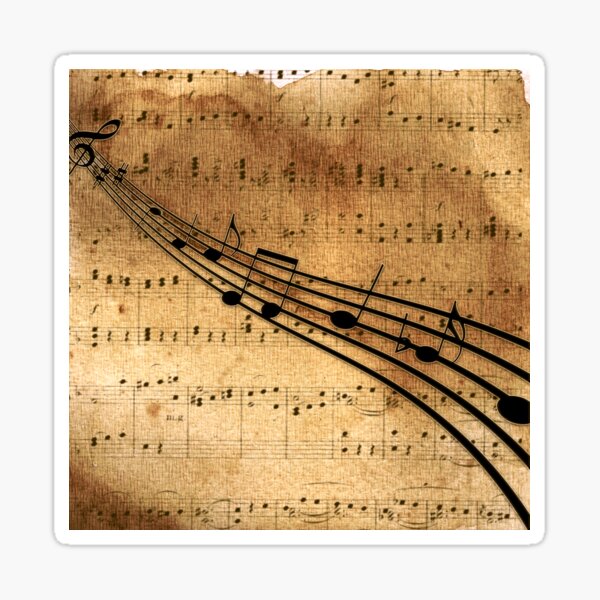 "Sheet Music with Floating Notes - Gifts for Musicians and Music ...
