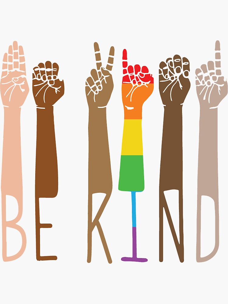 "Be Kind Sign Language Hands" Sticker by dashboardc33 | Redbubble