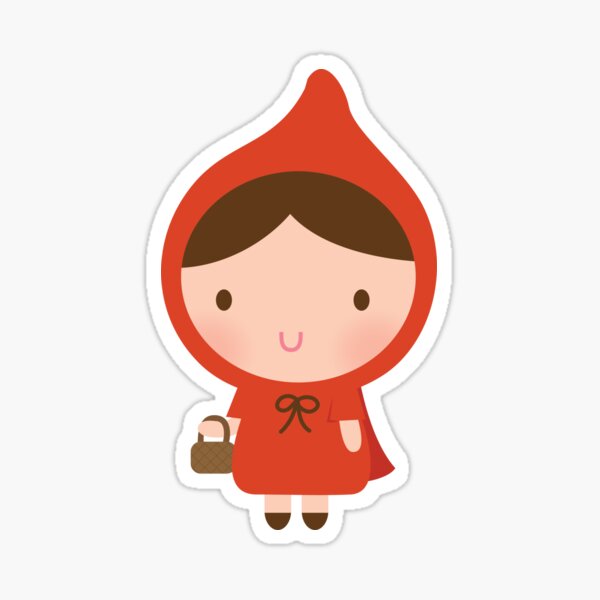 "Cute Little Red Riding Hood Girl" Sticker for Sale by rustydoodle ...