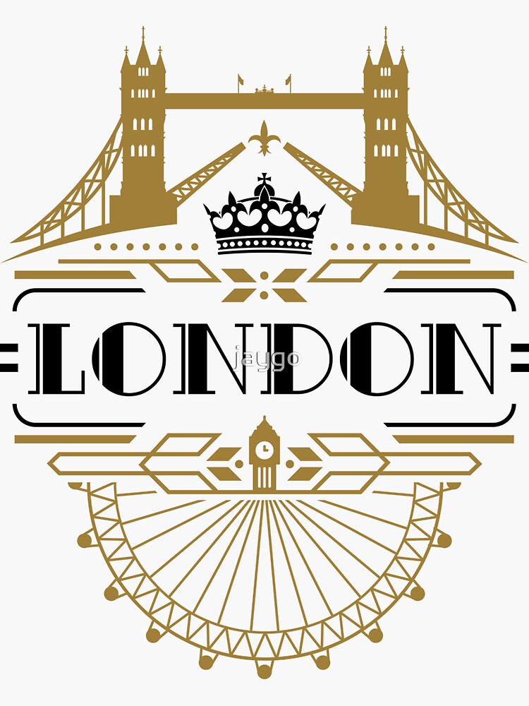 "London England Aesthetic Art Deco" Sticker for Sale by jaygo | Redbubble