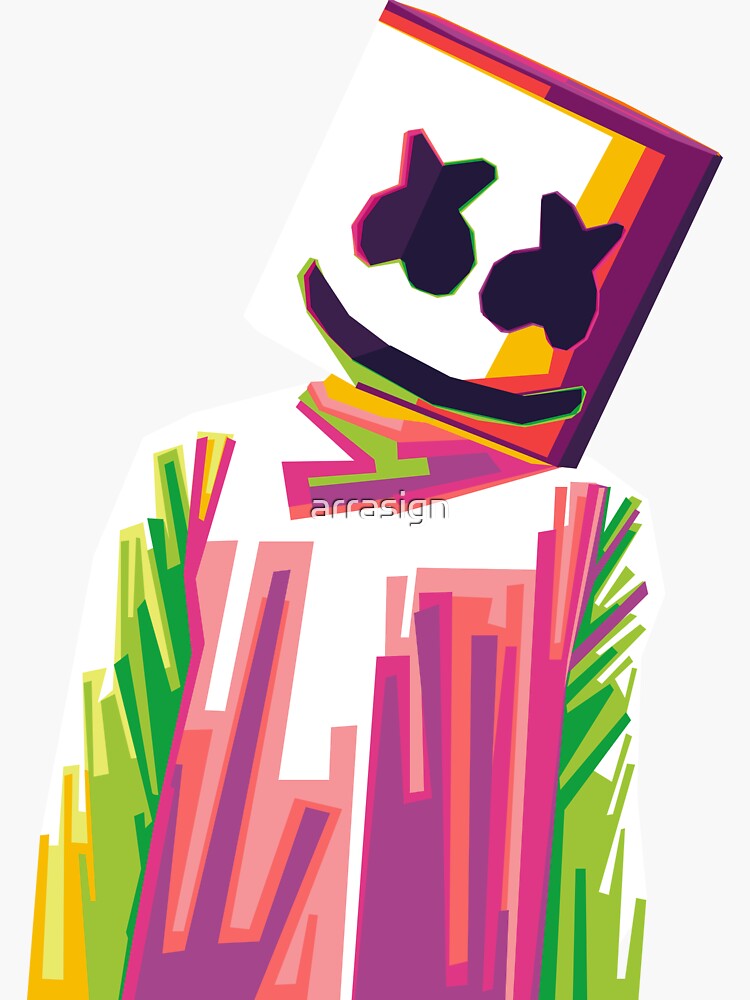 "Marshmello" Sticker for Sale by arrasign | Redbubble
