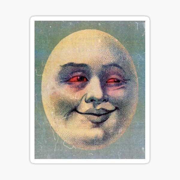 "Moon face" Sticker for Sale by Altyn6 | Redbubble