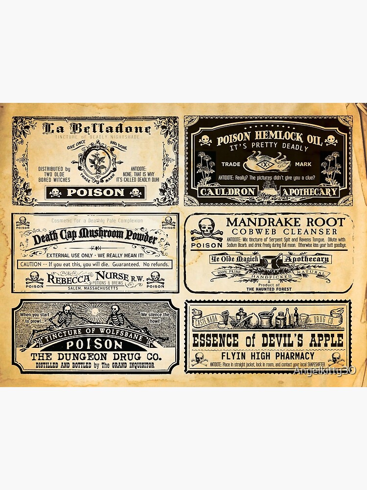 "Vintage Poison Labels" Poster for Sale by Angelkitty30 | Redbubble