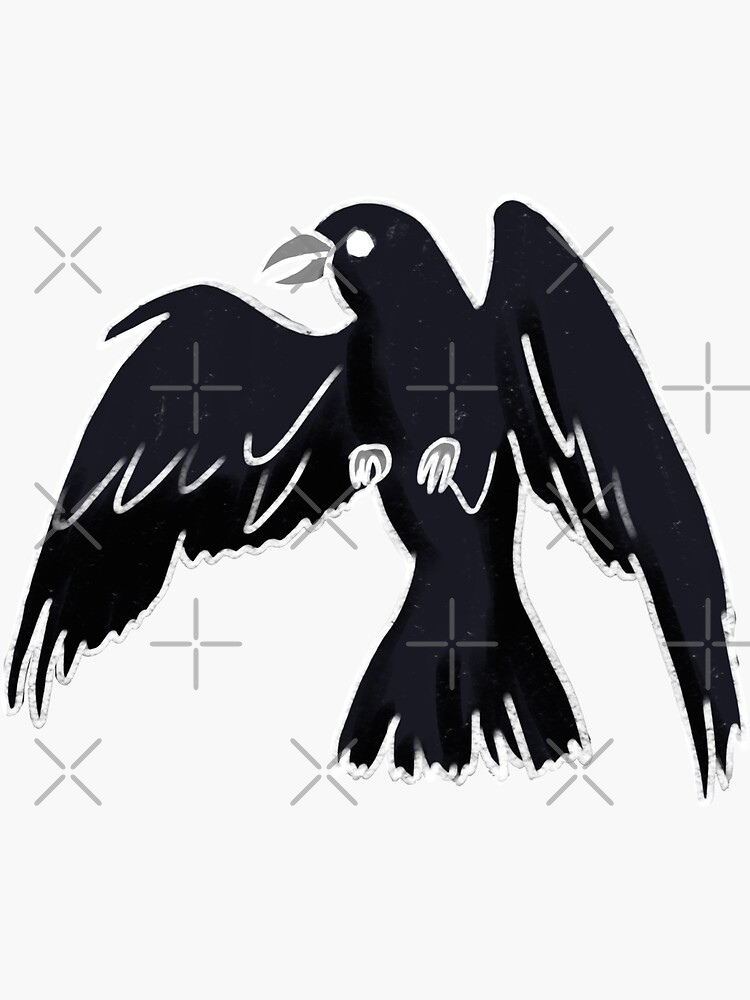 "Spooky crow flying" Sticker for Sale by Mayarart | Redbubble