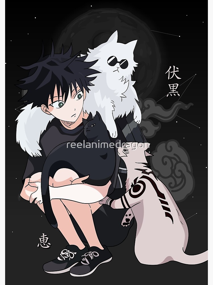 "Megumi Fushiguro Cat Lover - Jujutsu Kaisen" Art Print by ...