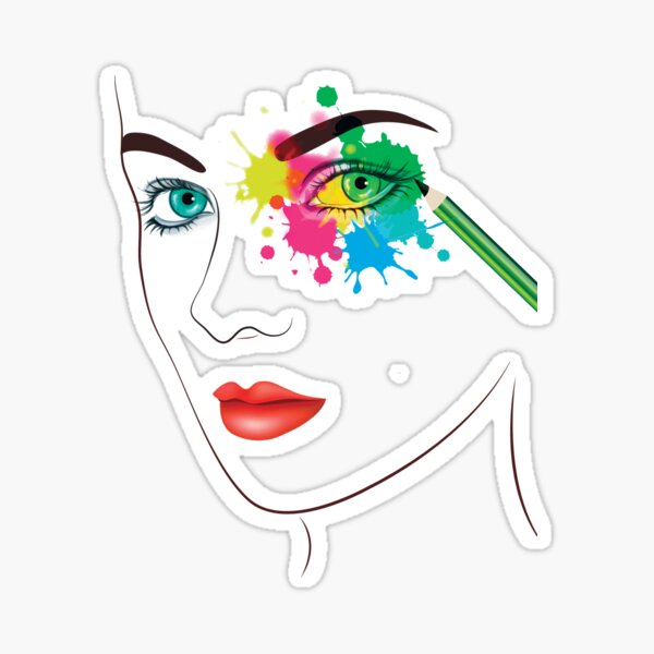 "Colorful girl face sticker " Sticker for Sale by ClothClub | Redbubble