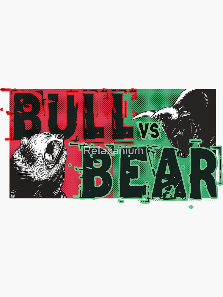 "Trader t shirt Bull vs Bear" Sticker by Relaxanium | Redbubble