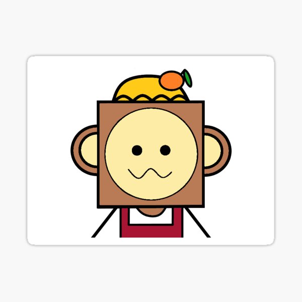 "Tangerine Square Monkey" Sticker by SaintAhn | Redbubble